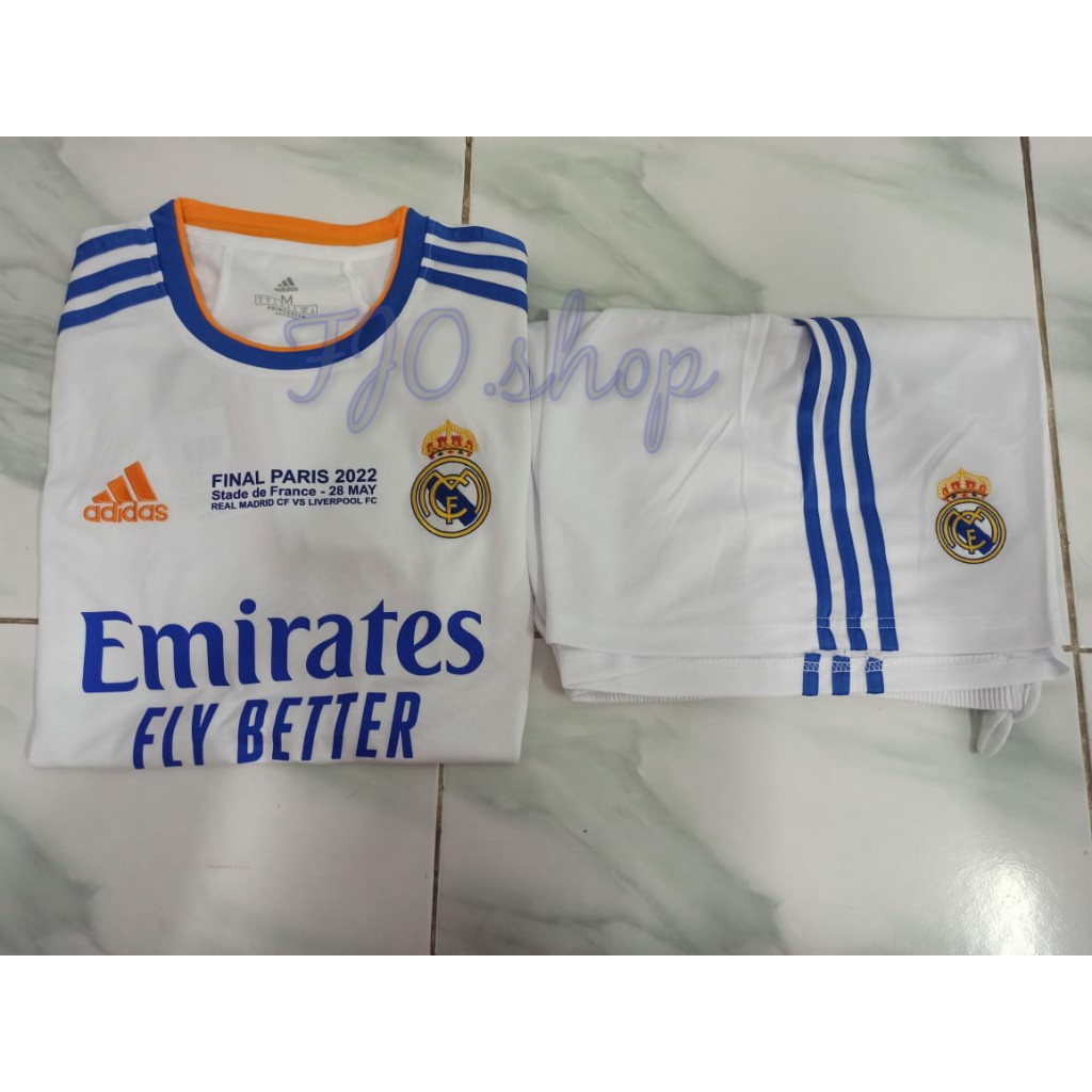Real MADRID HOME 2021 FINAL UCL + MDT SET Clothes Pants | Shopee ...