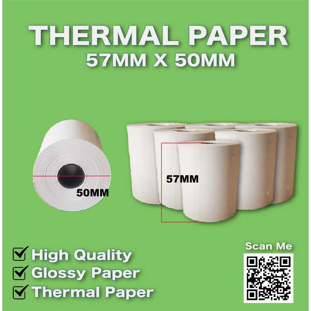Thermal Paper Roll 57mm X 40mm 57mm X 50mm Used For Pos 58mm Thermal