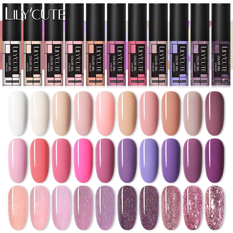 Lily'Cute 5Ml Gel Nail Polish Soak Off UV Varnish Manicure | Shopee ...