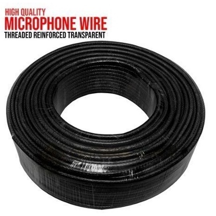 High Quality Threaded Reinforced Stereo Microphone Wire Cable Black ...