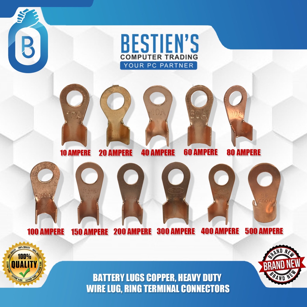 BATTERY LUGS COPPER, HEAVY DUTY WIRE LUG, RING TERMINAL CONNECTORS ...