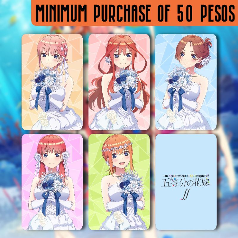 Quintessential Quintuplets Wedding Photocards Front and Back Printed ...