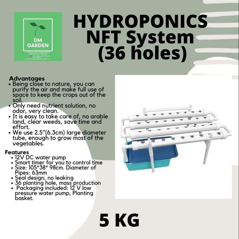 Hydroponics Nft system (36 holes) | Shopee Philippines