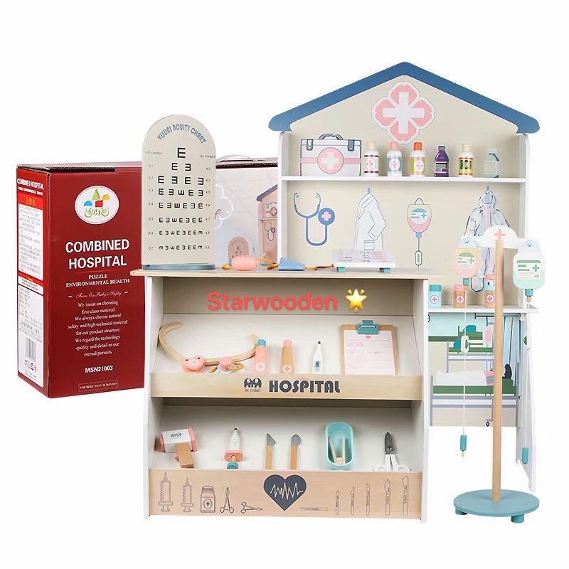 Wooden Doctor Play set HospitalPretend Play Complete Accesorries ...