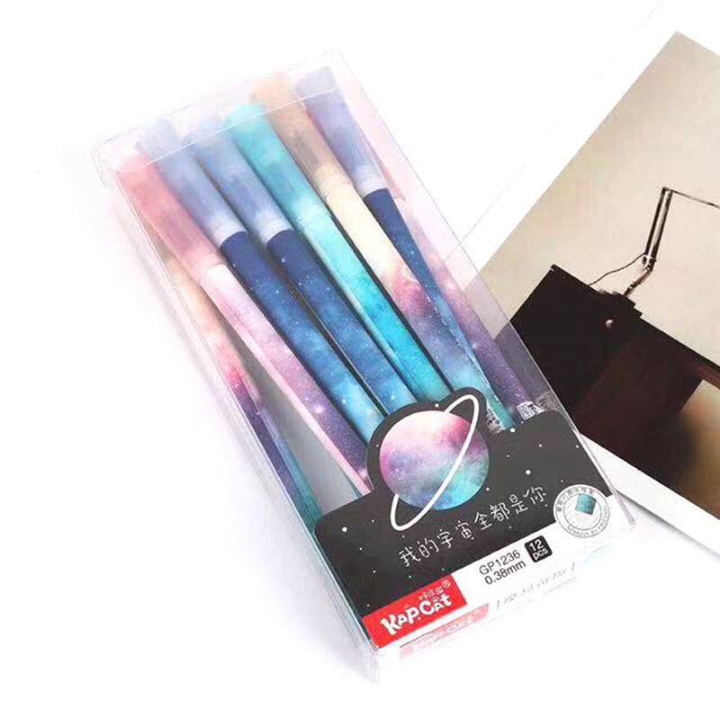 12PCS Erasable Gel Pen Set 0.38mm Ballpen Galaxy | Shopee Philippines
