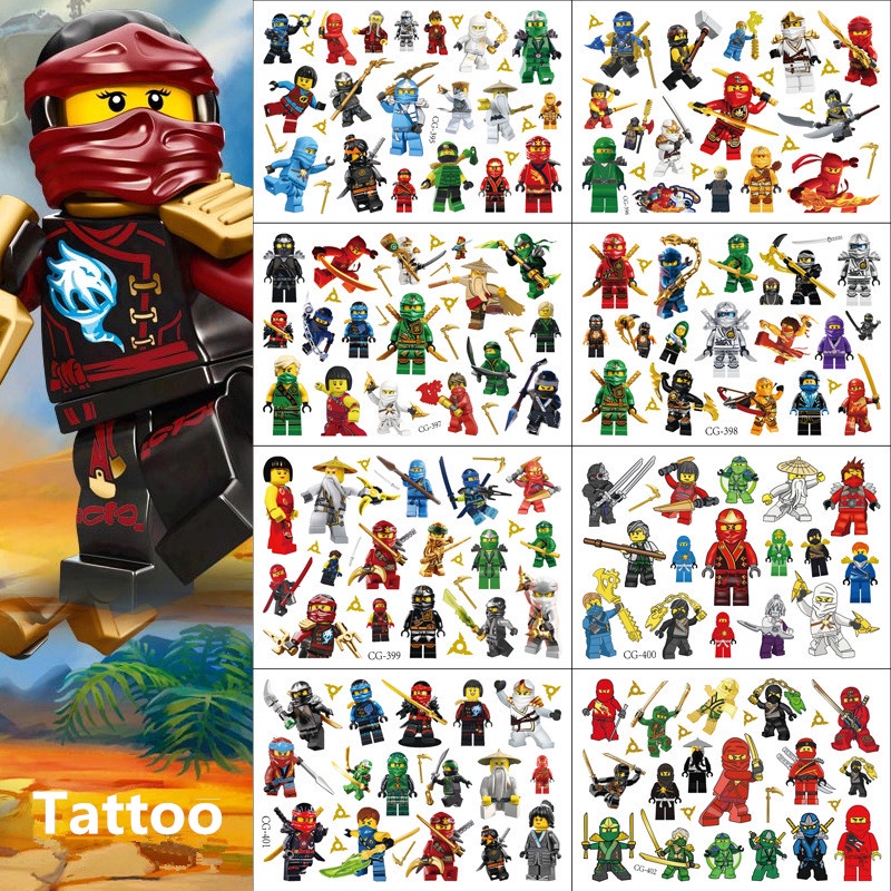 Ninjago Waterproof Temporary Tattoo Sticker For Kids Party Favors ...