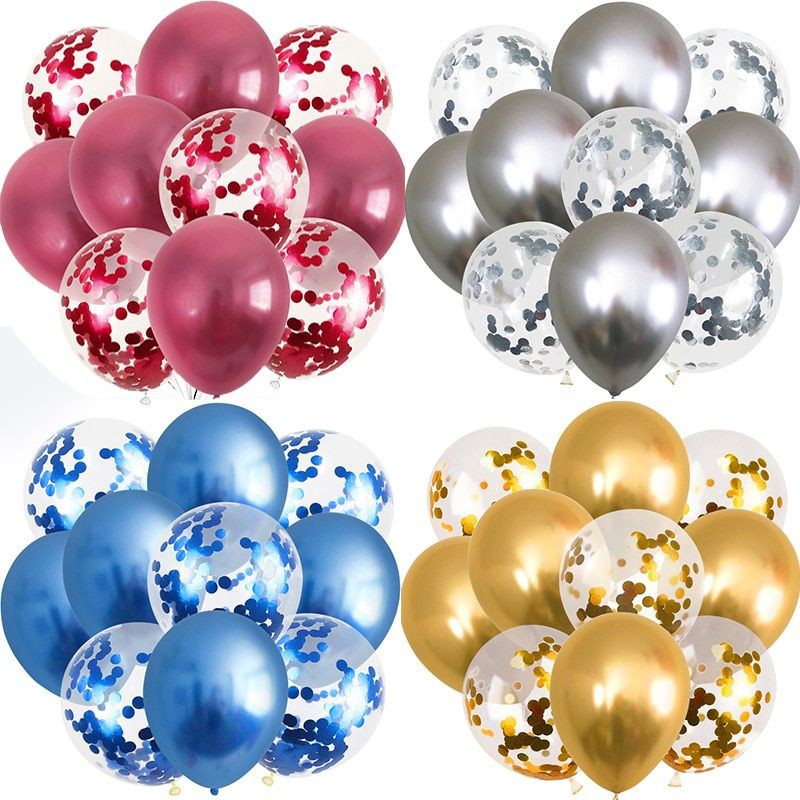 Confetti with Metallic Balloon Set 10pcs per pack | Shopee Philippines