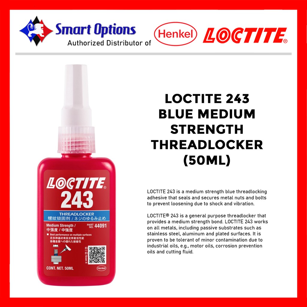 Loctite 243 Blue Medium Strength Threadlocker 50ml | Shopee Philippines