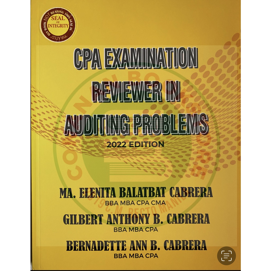 CPA Reviewer in Auditing Problems 2022 by Ma. Elenita Cabrera | Shopee ...