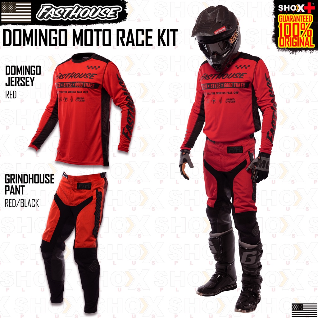 FastHouse USA Domingo Red/Black MOTO Racing Combo Kit - GUARANTEED 100% ...