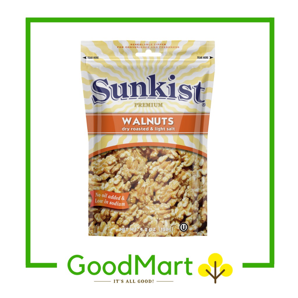 Sunkist Dry Roasted & Light Salt Walnuts 120g | Shopee Philippines