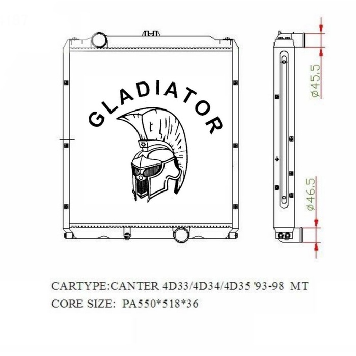 RADIATOR ASSEMBLY ( MC127002 ) FUSO CANTER 93-98 4D33 4D34 4D35MANUAL 2 ...