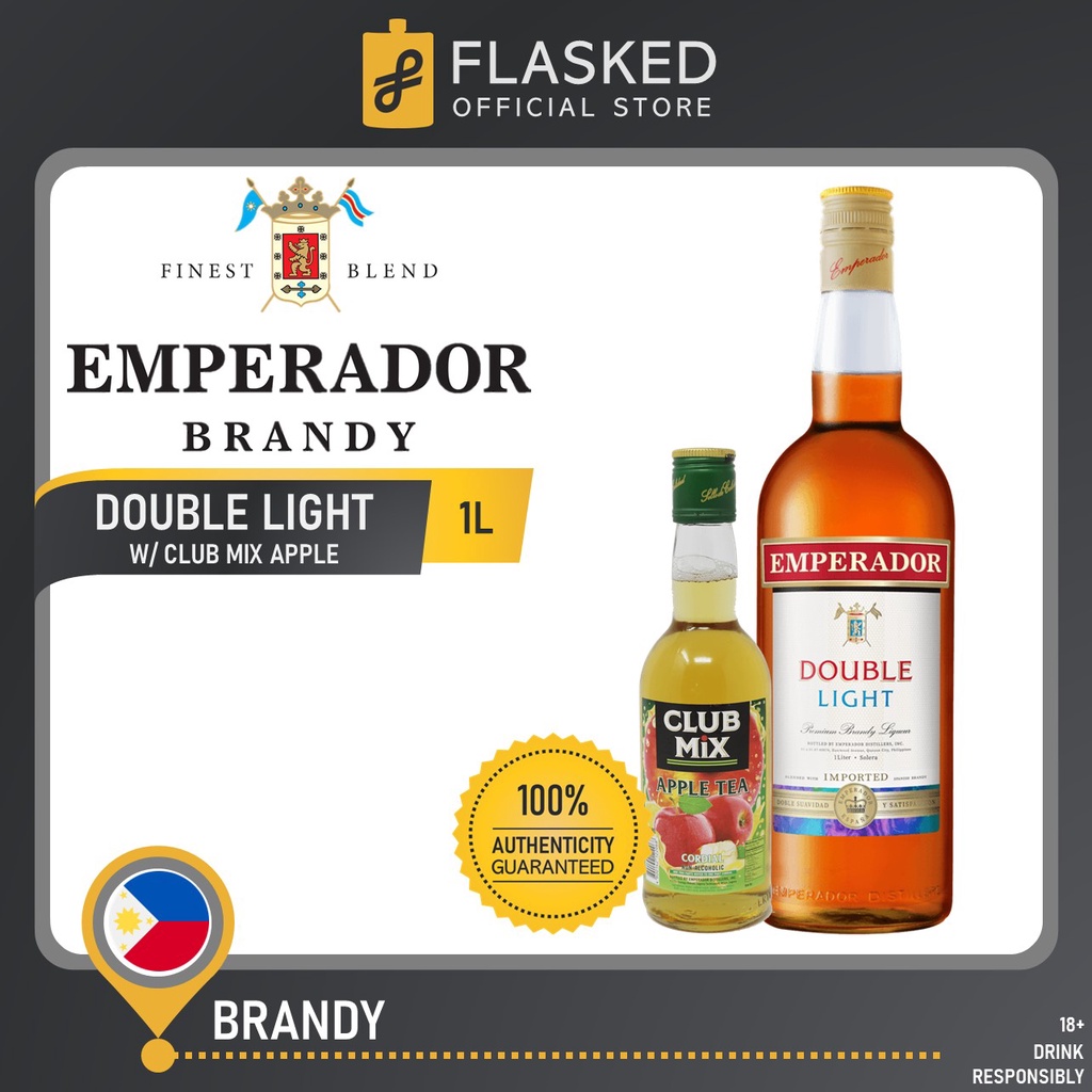 Emperador Double Light 1L + Club Mix Apple 350mL Bundle Promo | Shopee ...