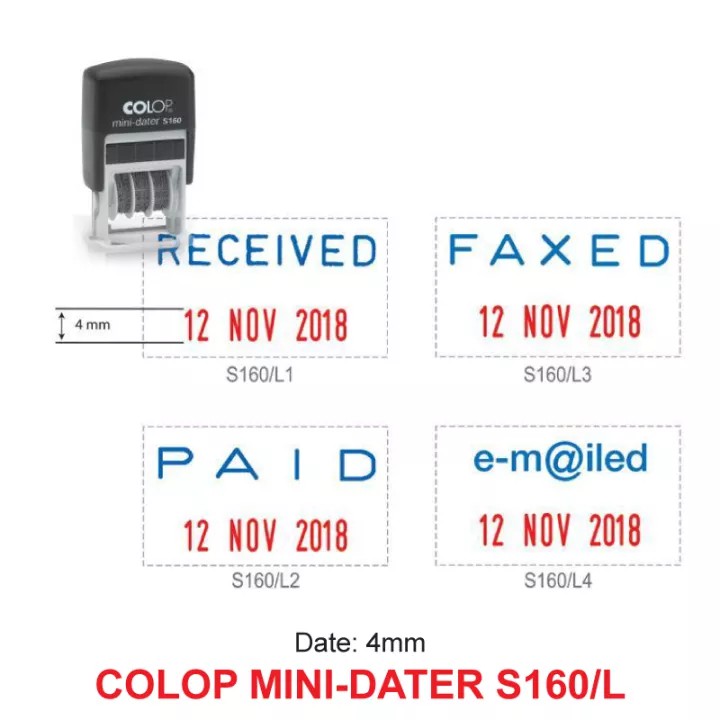 COLOP "PAID" / "RECEIVED" Stamp With Date Self Ink, Cop Getah Paid ...