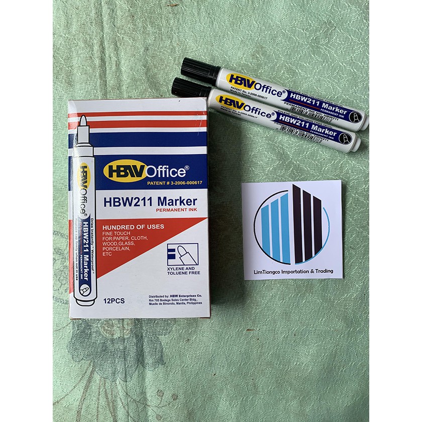 HBW 211 Permanent Marker Black (12's) | Shopee Philippines