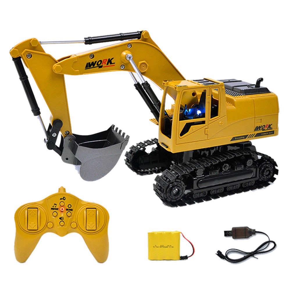 Metal Remote Control Excavator Bulldozer Crawler Truck Toy | Shopee ...