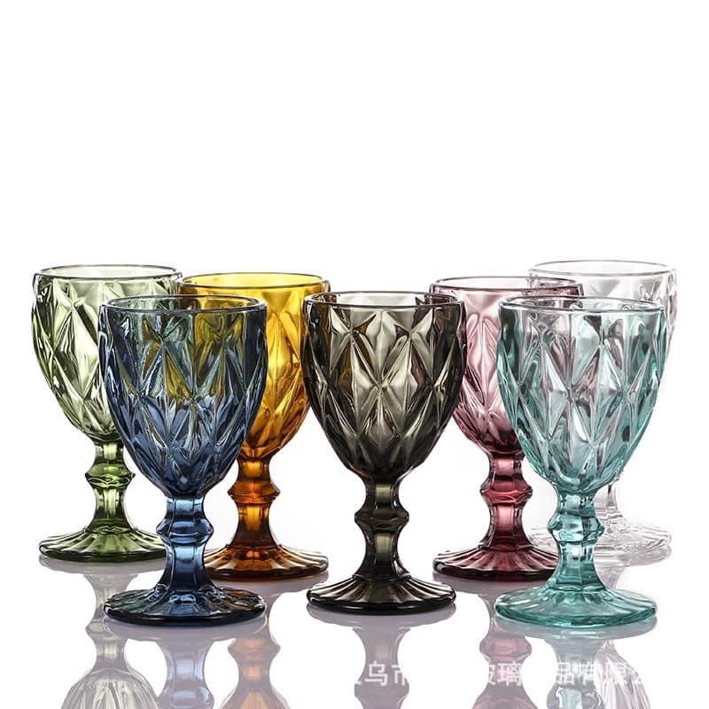 1piece Diamond Cut Goblet Water Glass Crystal Wine Glass Glassware ...