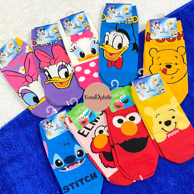 Kids Iconic Socks |Daisy Donald Pooh Elmo|Korean Socks L | Shopee ...