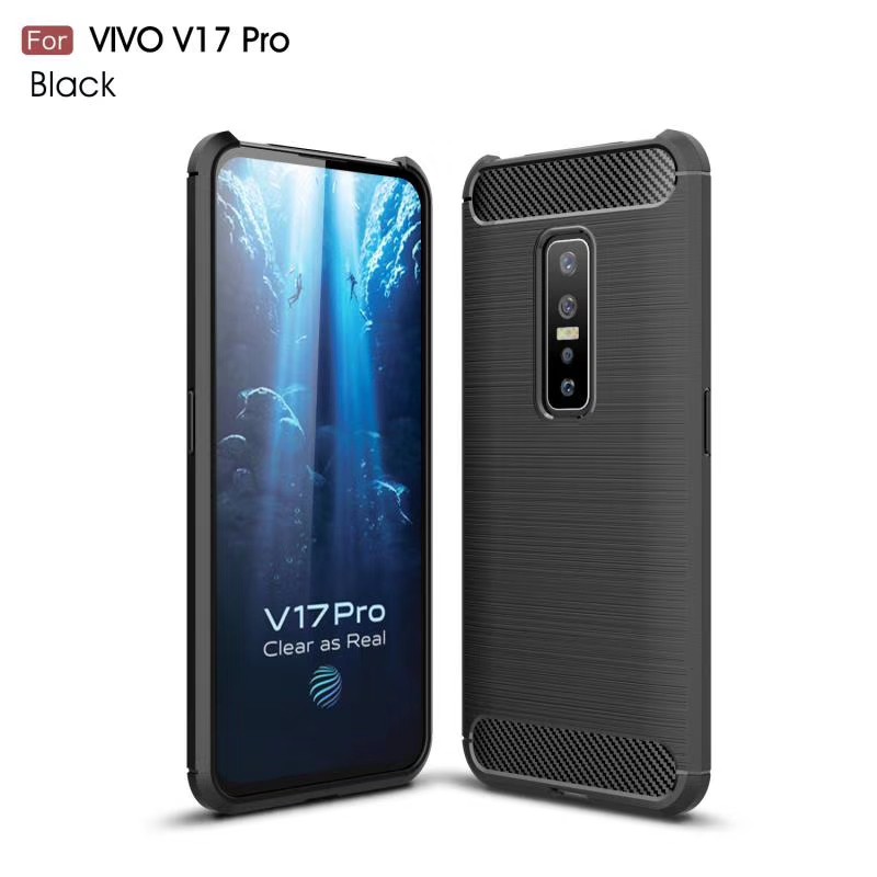 VIVO V17 Pro Case Armor Carbon Fiber Silicone TPU Soft Casing VIVO ...