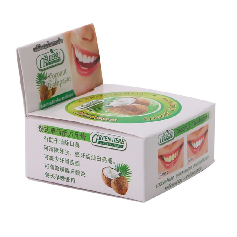 10g Thailand Coconut Toothpaste Herbal Teeth Whitening - Lynderm Store