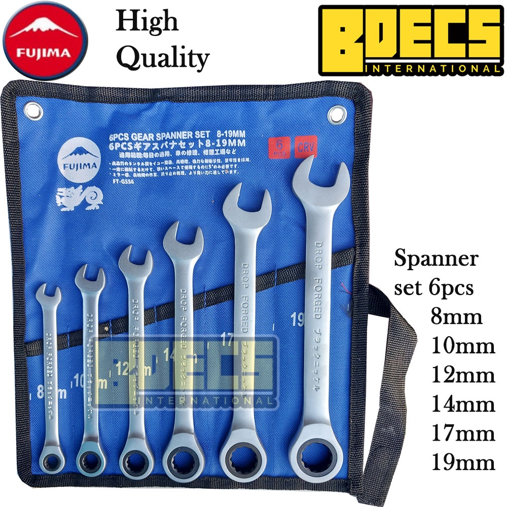Ratchet Spanner Combination Set 6pcs Heavy Duty Fujima I Bdecs Shopee