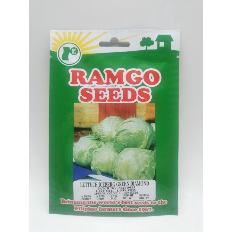 RAMGO LETTUCE ICEBERG GREEN DIAMOND SEEDS ( ORIGINAL GARDEN PACK ...