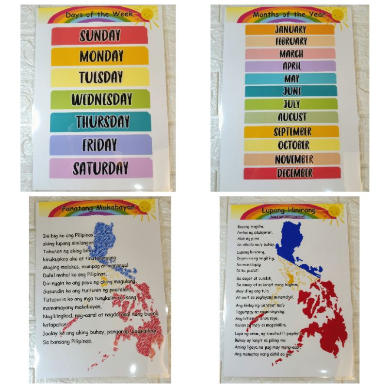 A4 LAMINATED EDUCATIONAL CHART - (MAKAPAL) ALPHABET, SHAPES, COLORS ...