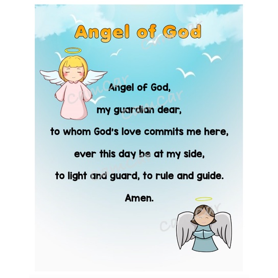 Prayer: Angel of God Laminated Wall Chart | Shopee Philippines
