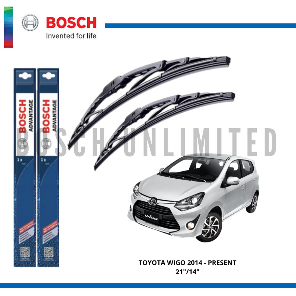 Bosch ADVANTAGE Wiper Blade Set for Toyota WIGO 2014 - PRESENT (21 /14 ...