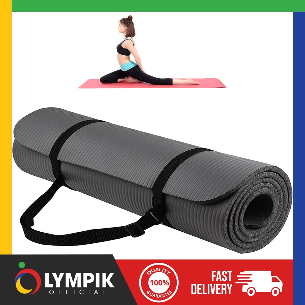 OLYMPIK All-Purpose 10mm Extra Thick Yoga Exercise Mat NBR 183cm*61cm ...