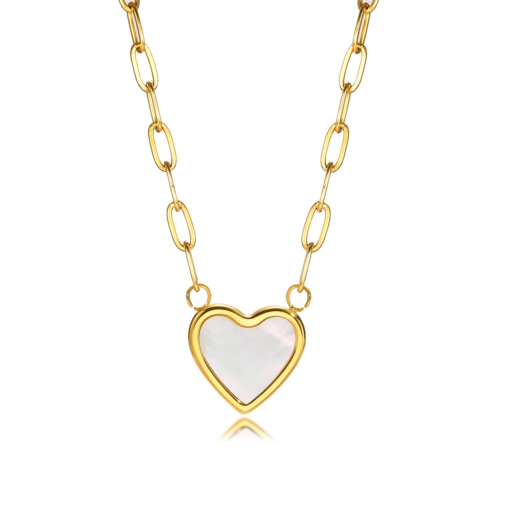 VNOX Brand Women Gold Necklace Fashion - Stainless Steel Heart Shaped ...