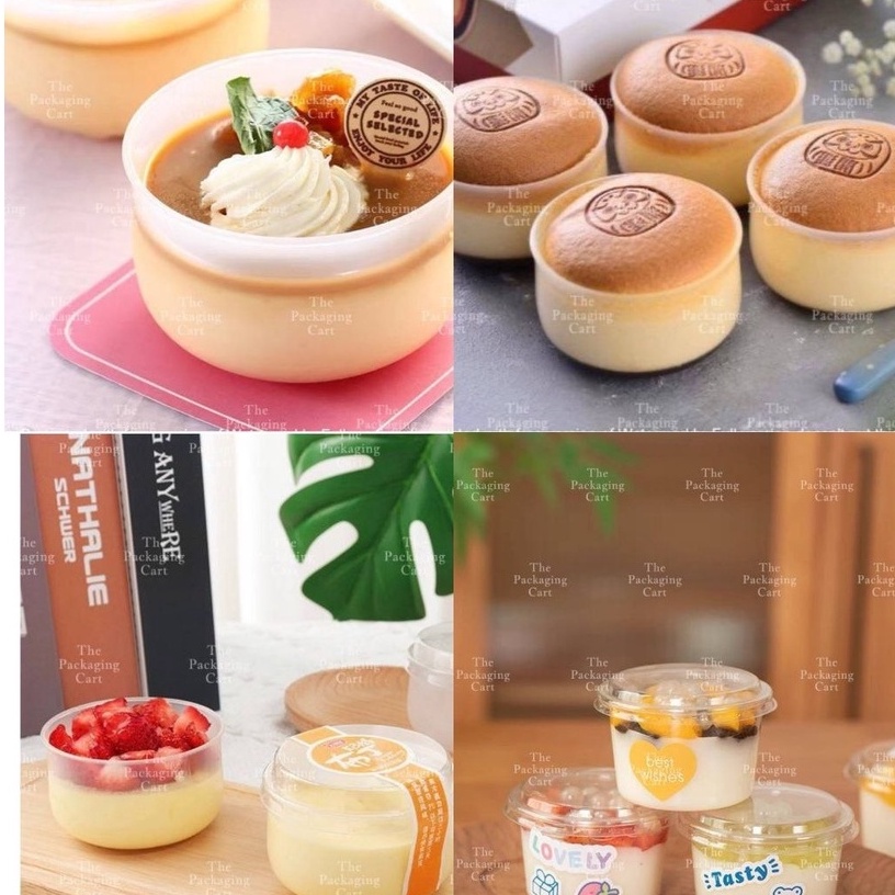 10pcs Round Pudding Cup Transparent Dessert Container Cake Mousse ...