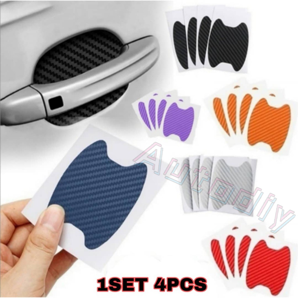 4Pc Universal Car Sticker Door Bowl Sticker Car Door Handle Protection ...
