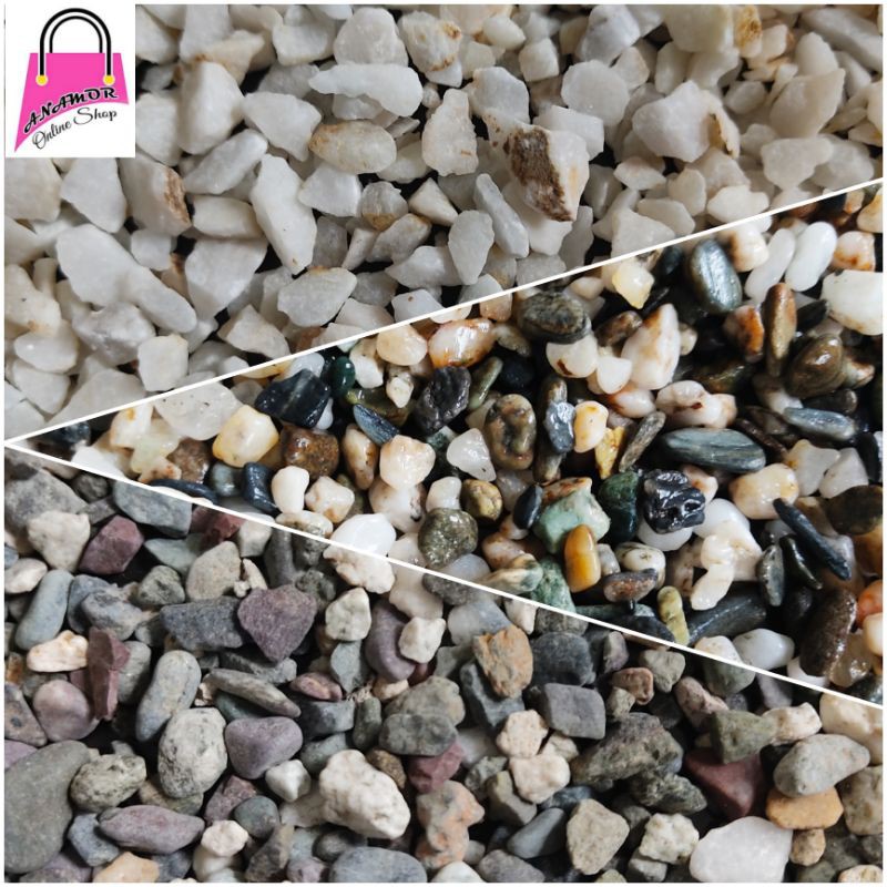 PEBBLES STONES MARBLE CHIPS/ MINDORO ASSORTED/ PASUKIN WHITE # 10 ...
