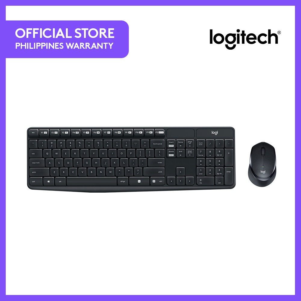 Logitech MK315 Wireless Keyboard and Mouse Combo for Windows, 2.4 GHz Wireless with USB-Receiver ...
