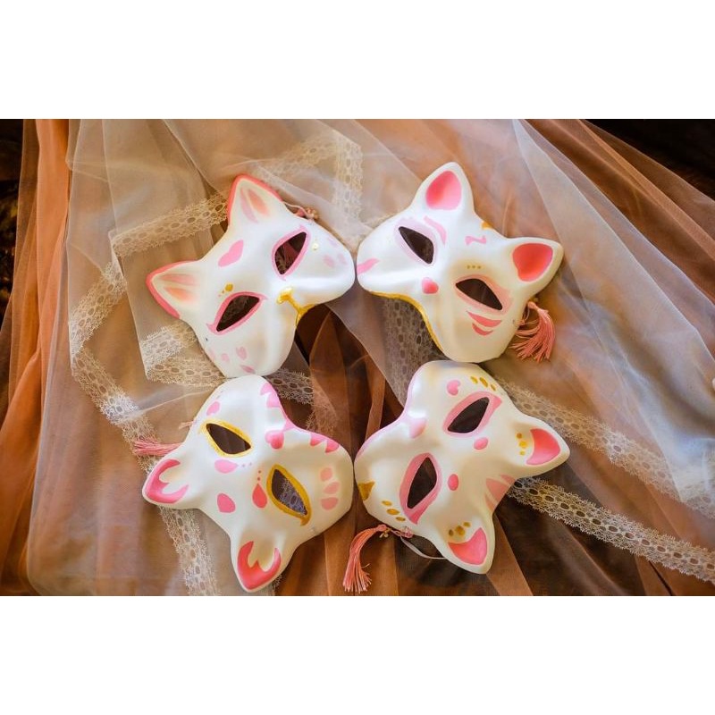Hand painted kitsune fox mask cute kawaii | Shopee Philippines