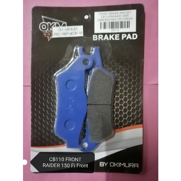 RAIDER 150 Fi, GIXXER/ CB110 FRONT BRAKE PAD OKM RACING | Shopee Philippines