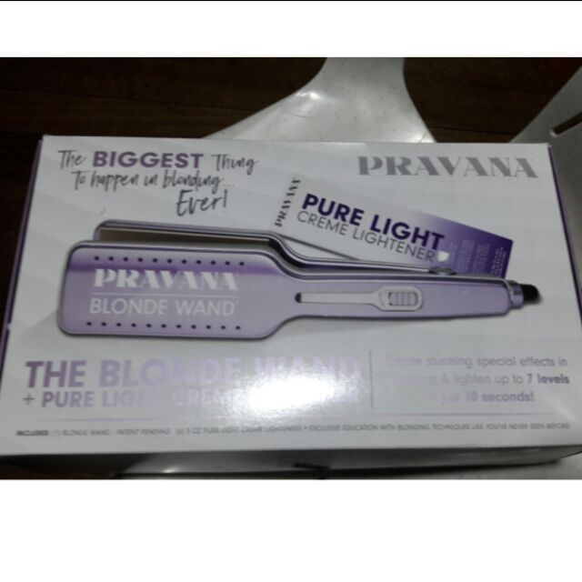 Pravana The Blonde Wand Flat Iron + Pure Light Creme Lightener ...