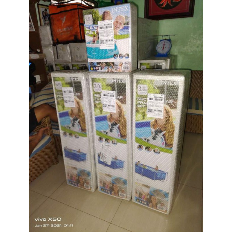 Intex 3M Rectangular Frame Pool Set | Shopee Philippines
