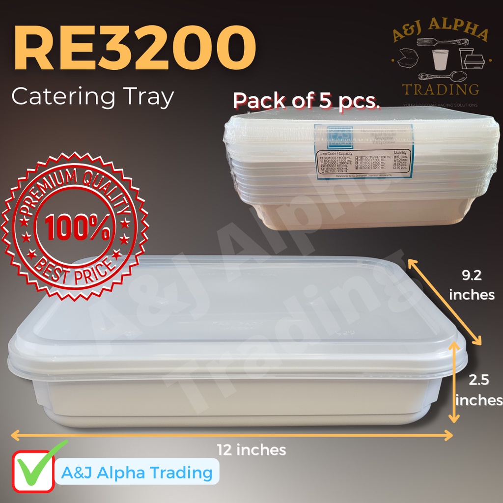 Re 3200ml microwavable container Fas pack/ Catering tray | Shopee ...