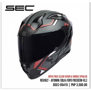 SEC Revolt Modular Dual Visor Helmet- Atomik Model (Free Spoiler and ...