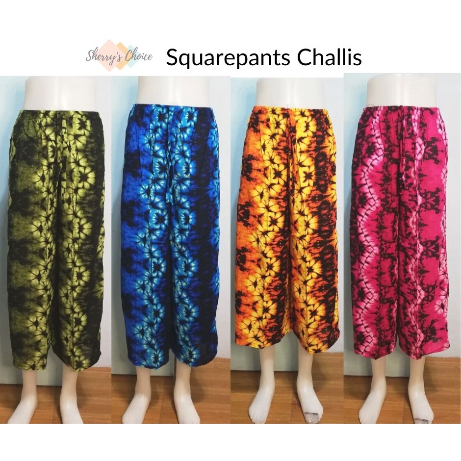 MORE PRINTS squarepants challis damit pambahay pantulog | Shopee ...