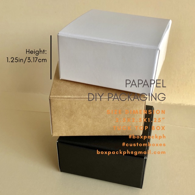 Small square box packaging Tuck Top 2.5x2.5x1.25in | Shopee Philippines