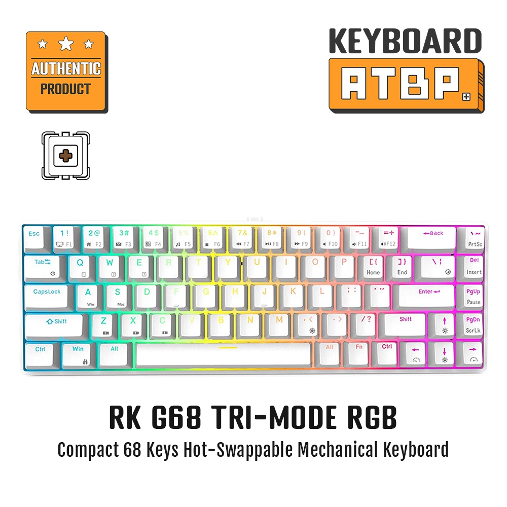 RK Royal Kludge G68 Tri-Mode RGB 68-Keys Hot-Swappable Mechanical ...