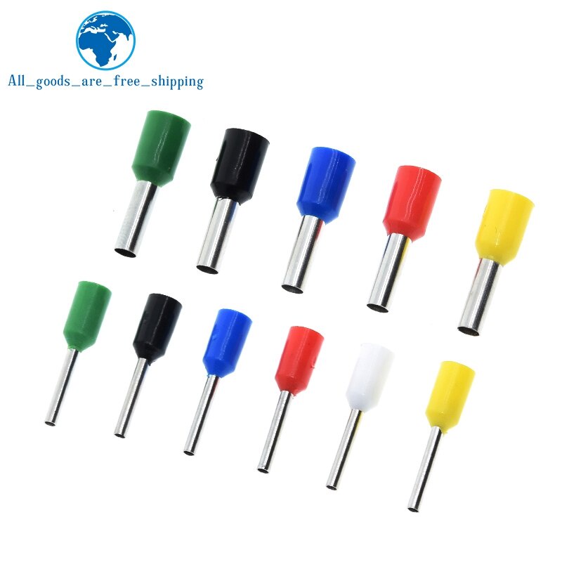 100pcs E0508 E2508 Tubular Wire Cold Pressure Connector Electrical Terminals Cable Crimps Wire ...