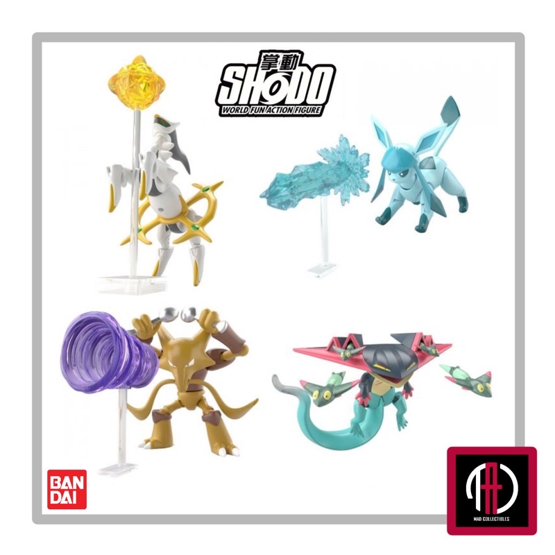 SHODO Pokemon Figures by Bandai - Lugia Darkrai Haxorus Arceus Glaceon ...
