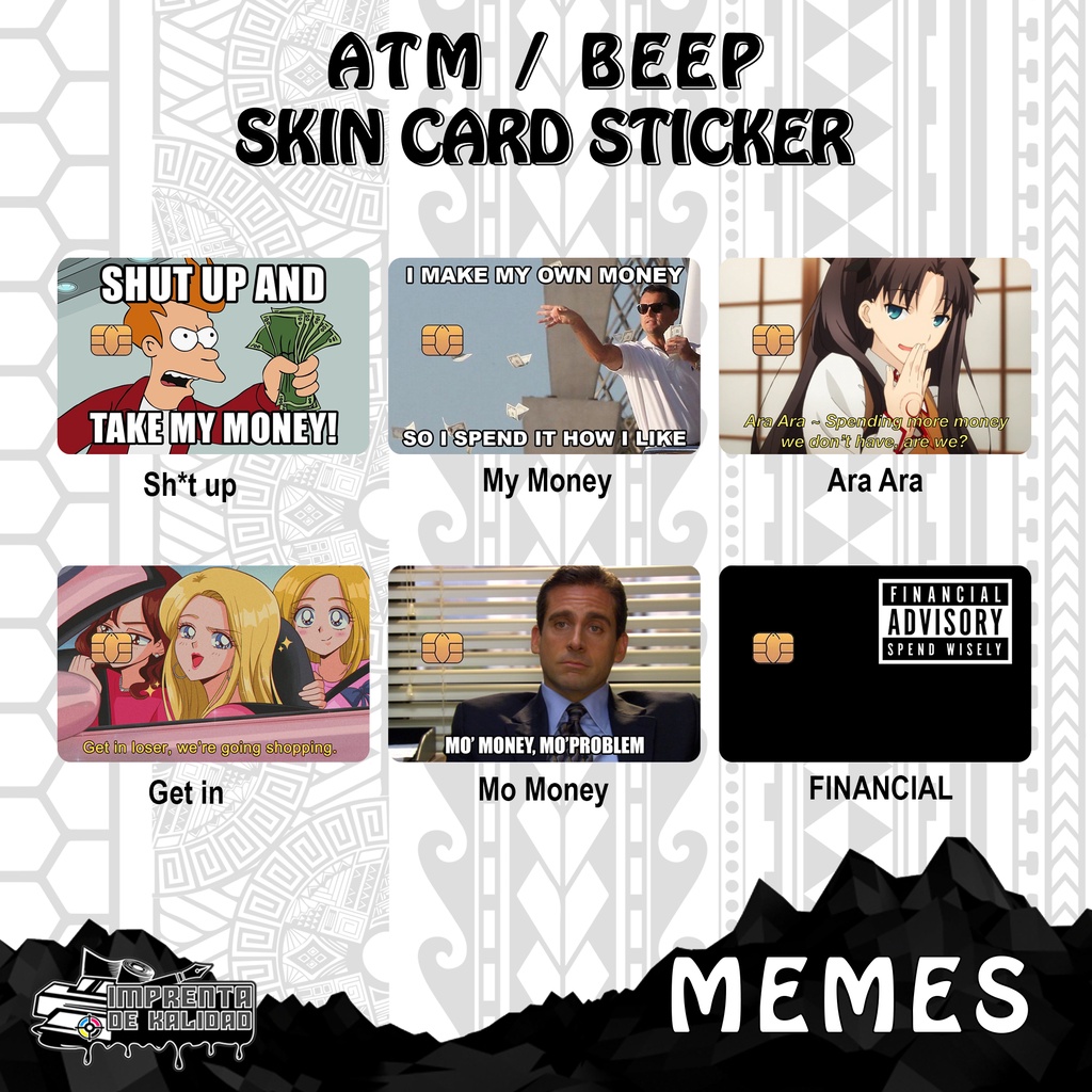 Meme Skin Card Sticker Vinyl Debit/ATM/beep card sticker skin | Shopee ...