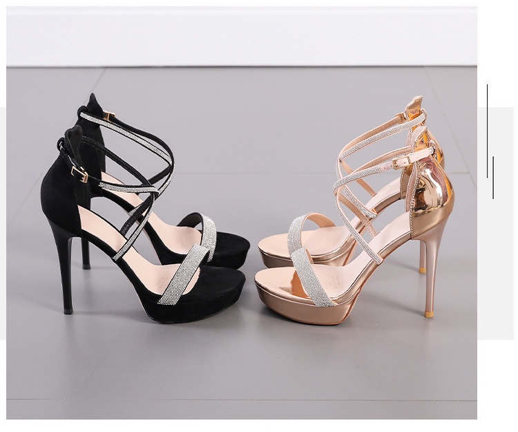 High Heels Rhinestone Sexy Strap Sandals for Women | Shopee Philippines