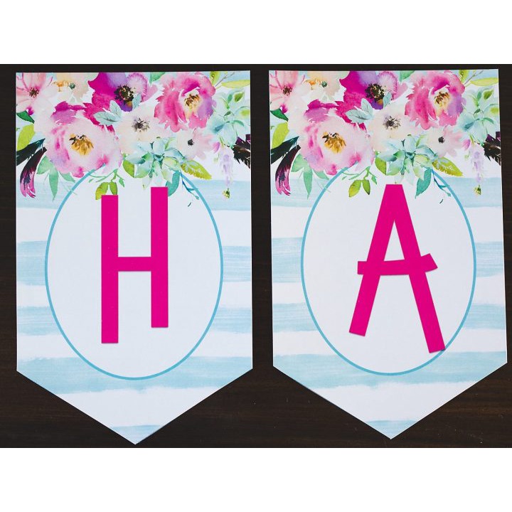 Floral sky blue & pink theme happy birthday anniversary monthsary ...
