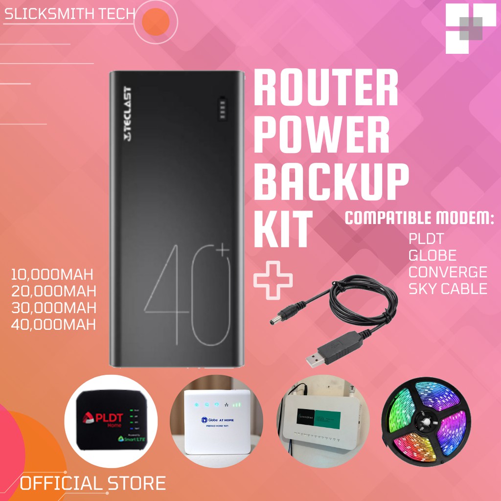Router Power Backup Kit | Powerbank and Step-Up USB Cable | Shopee ...